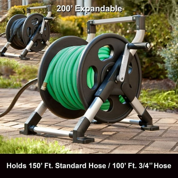 306 Liberty Explorer 2 in 1 Handheld and Floor Mount Aluminum Hose Reel ...