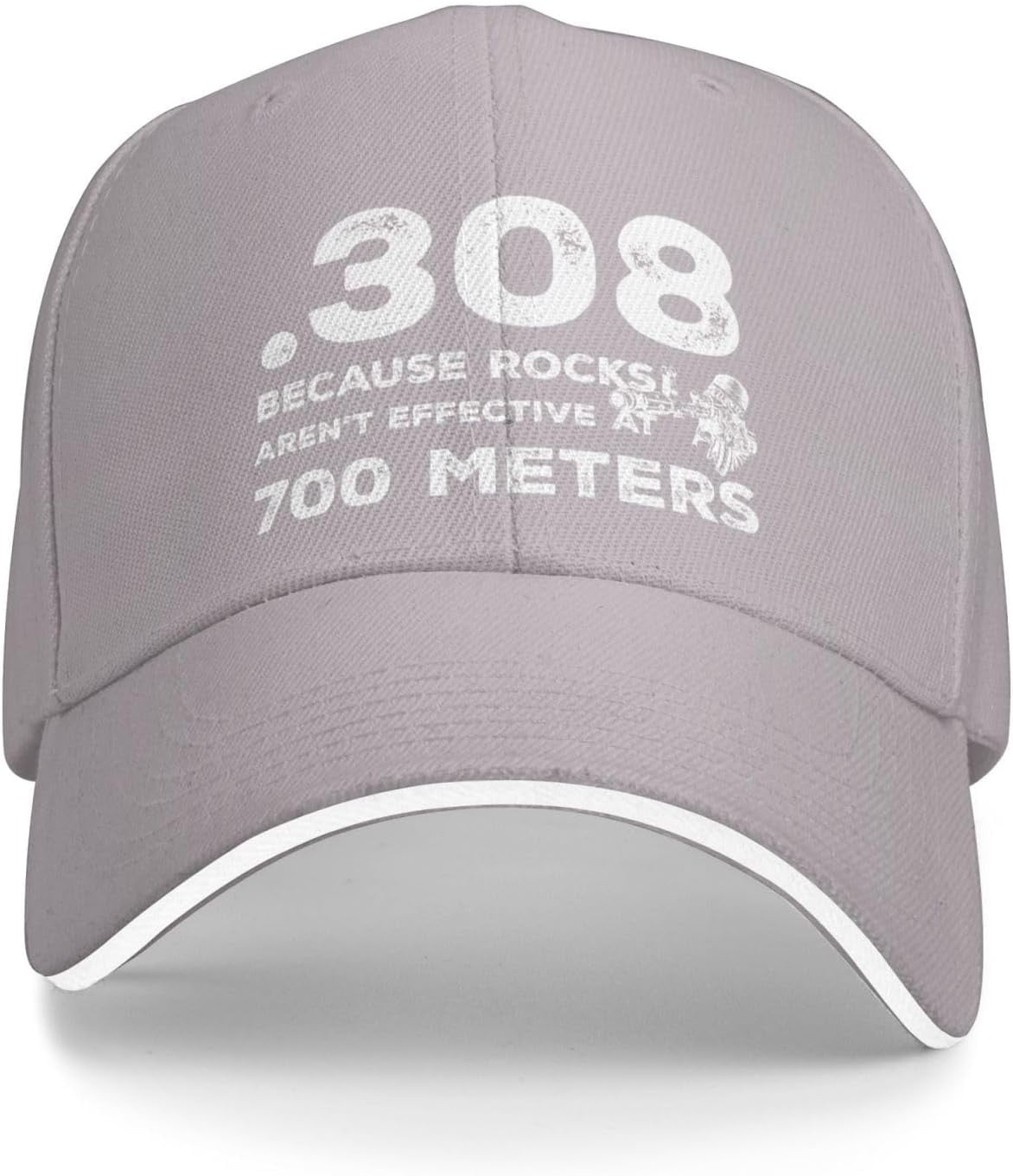 308 Because Rocks aren't Effective at 700 Meters Hat Men Baseball Cap Dad Hats - Walmart.com