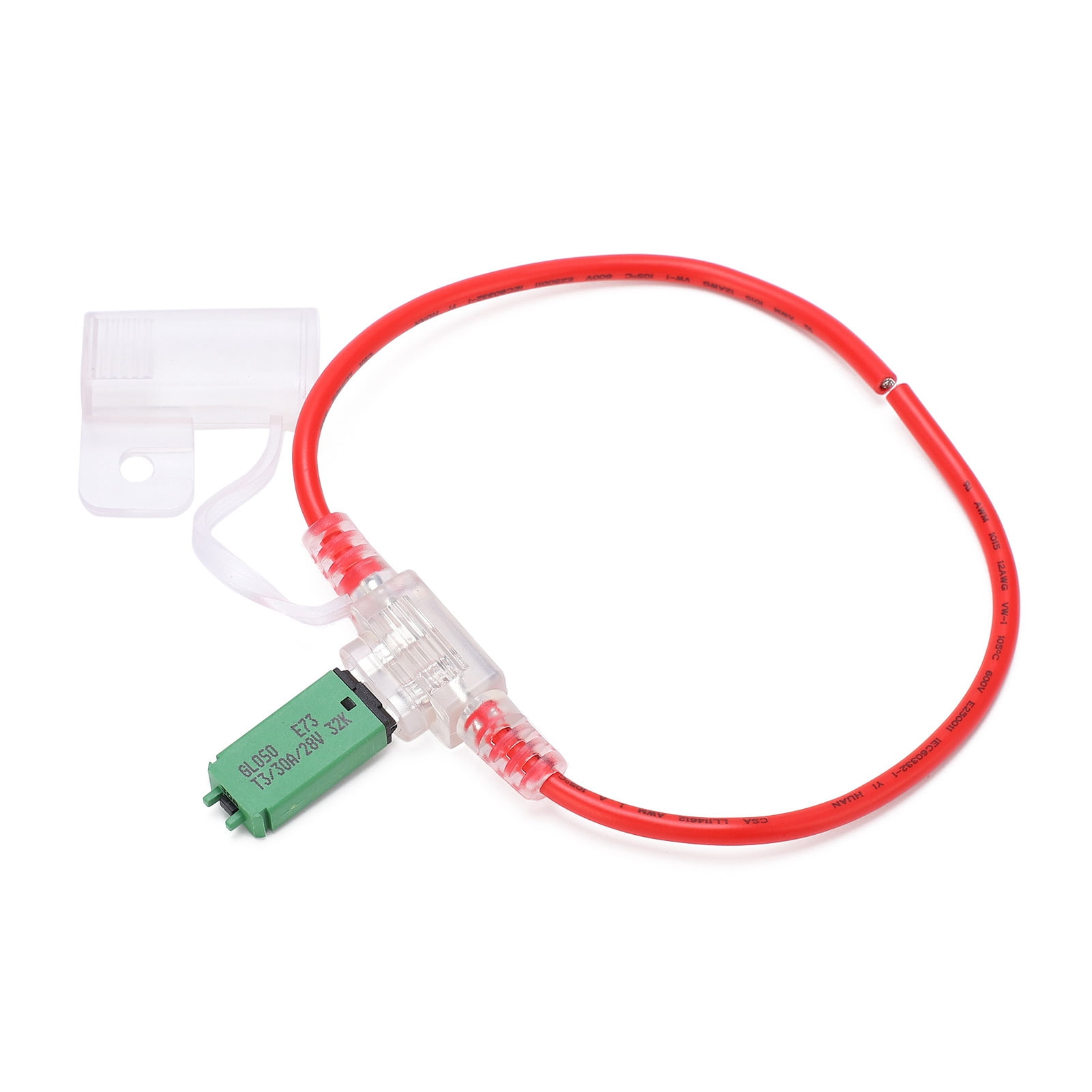 30A 12AWG Transparent Fuse Holder Manual Reset Fuse Waterproof ...
