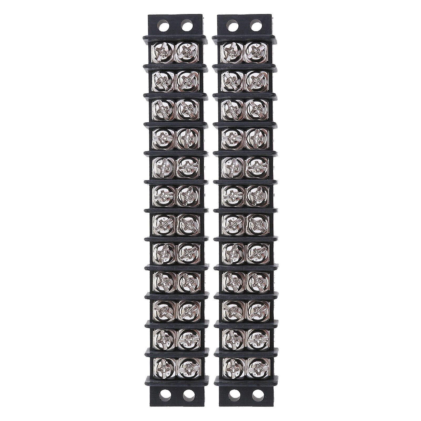 30A 12V Double Row Terminal Blocks Terminal Block 12 Position Screw Clamp Fk - Walmart.com