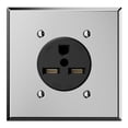 30A 250V Flush Mounting Power Receptacle, NEMA 6-30R, Straight Blade ...