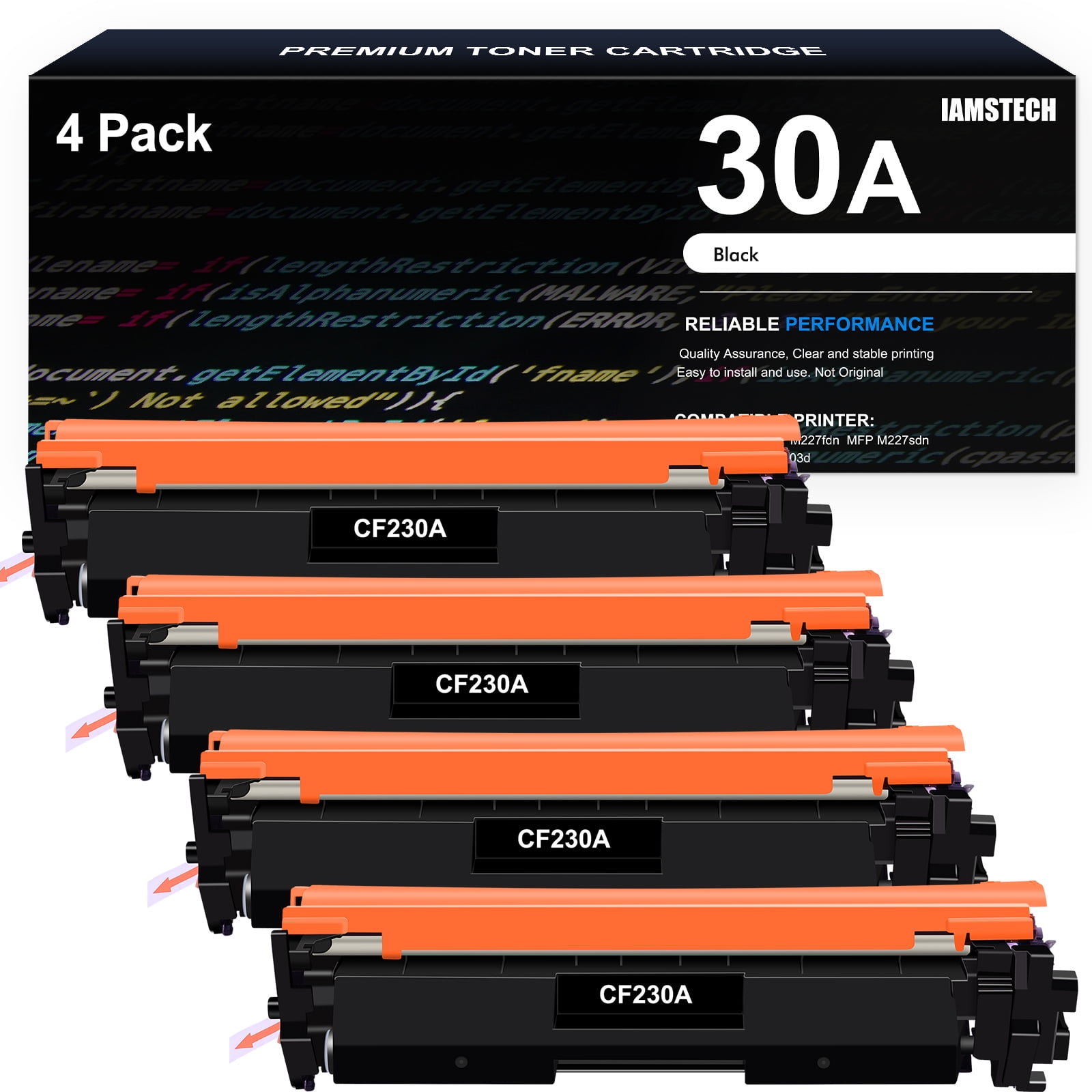 30A 30X Toner Cartridge Compatible for HP 30A CF230A 30X CF230X for HP LaserJet Pro MFP M227fdw ...