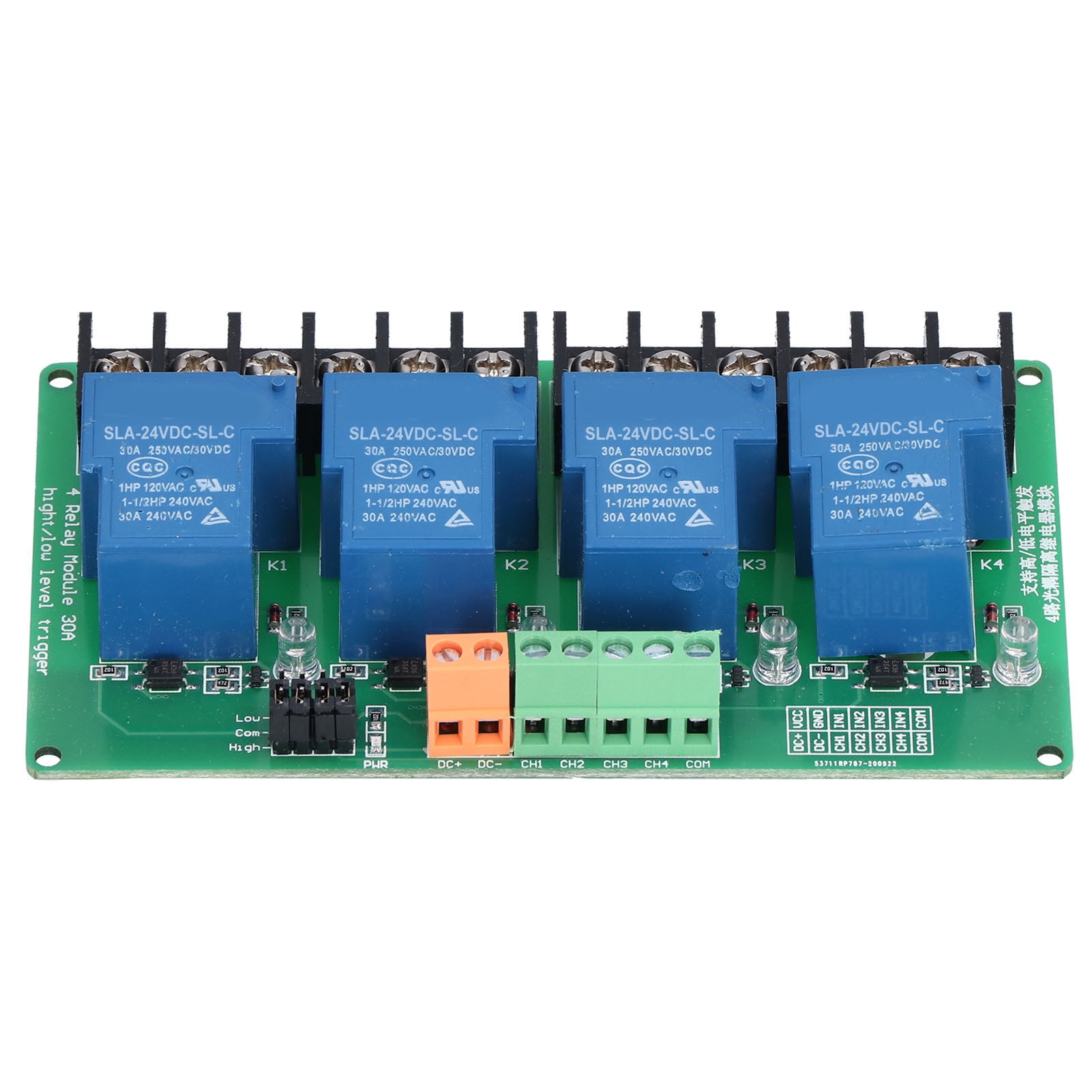 30A 4 Channel Relay Module, High Low Current Relay Board With Isolated ...