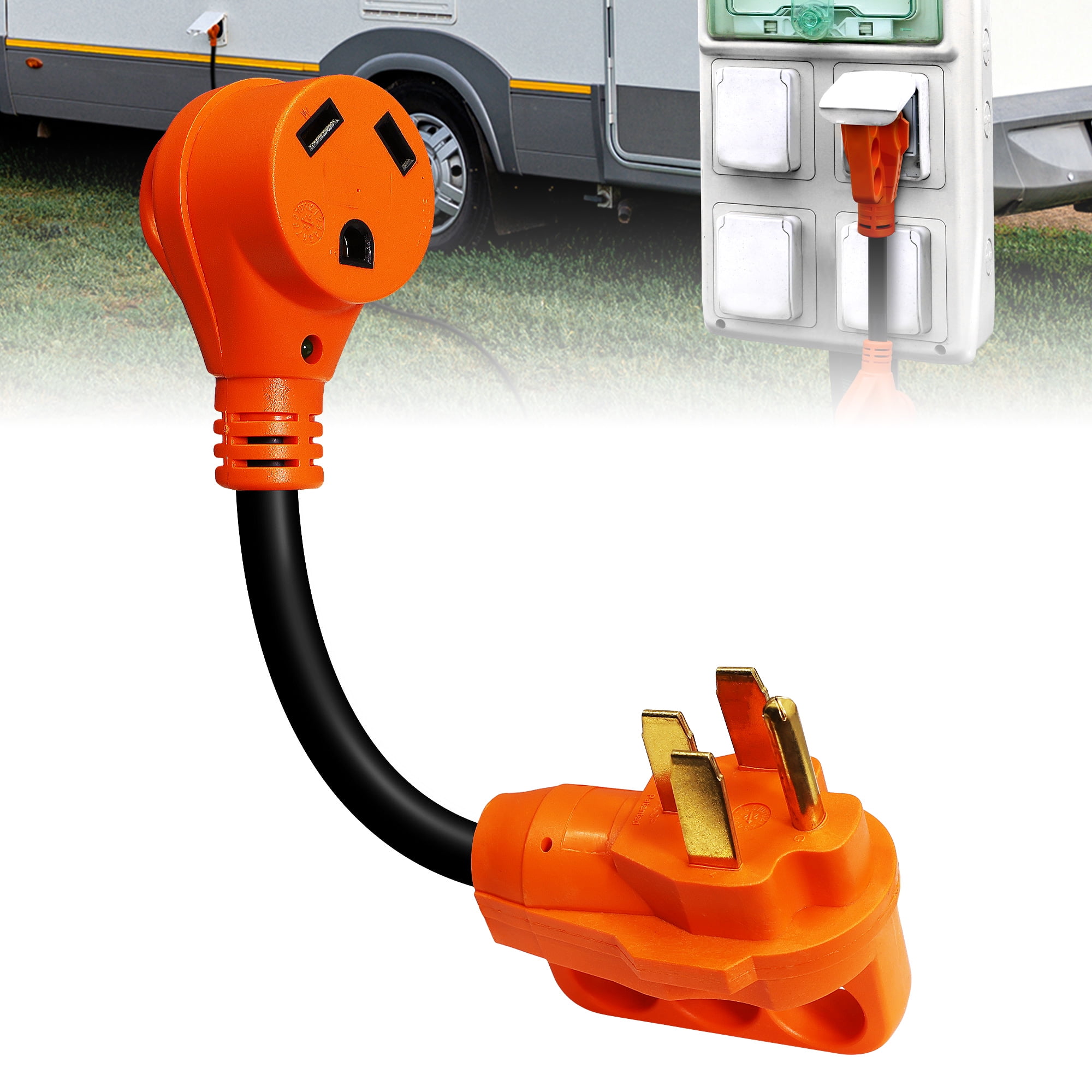 30A to 50A RV Power Adapter Cord Plug [NEMA TT-30R Female to 14-50P ...