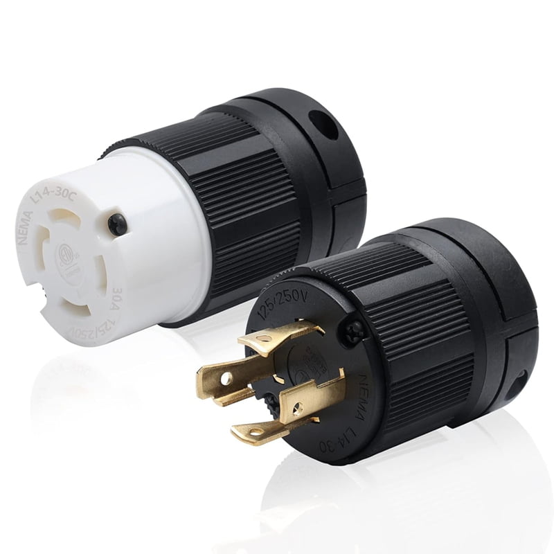 30A Locking Plug/Connector for Generator,NEMA L14-30P & L14-30C,125 ...