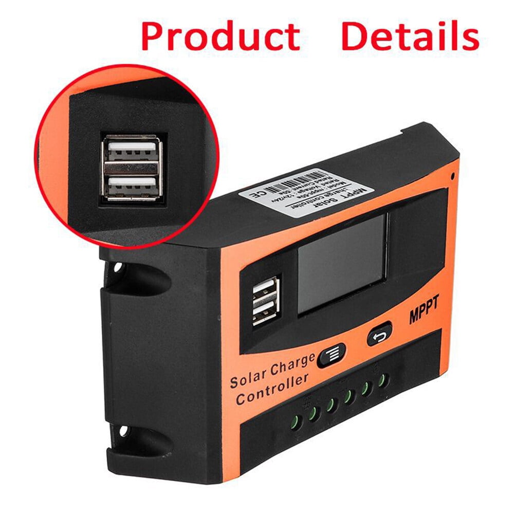 30A MPPT Solar Charge Controller 12V 24V Auto LCD Dual USB Solar Cell ...