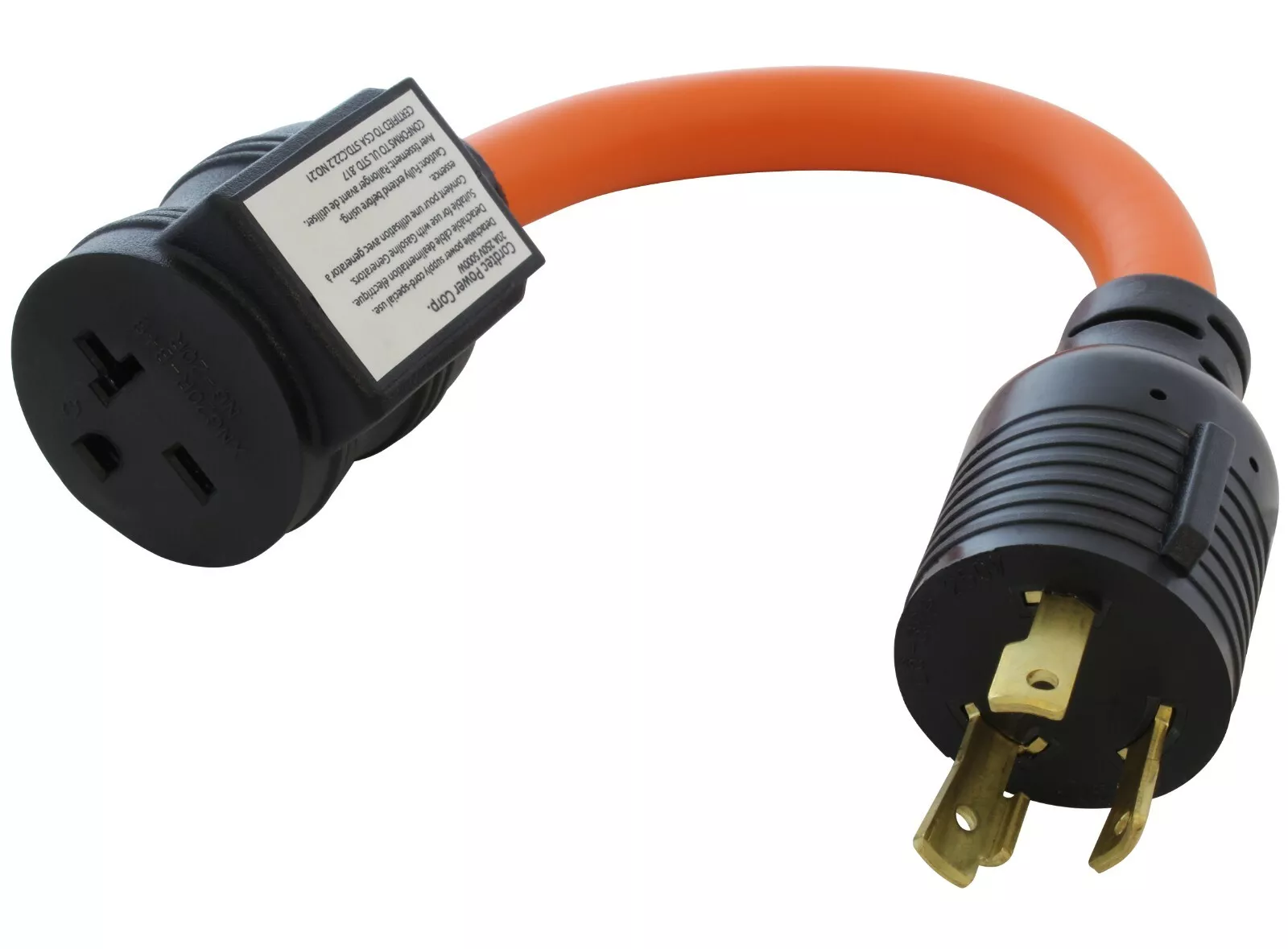 30A NEMA L6-30P to 20A NEMA 6-20R Adapter With 20 Amp Breaker by AC ...