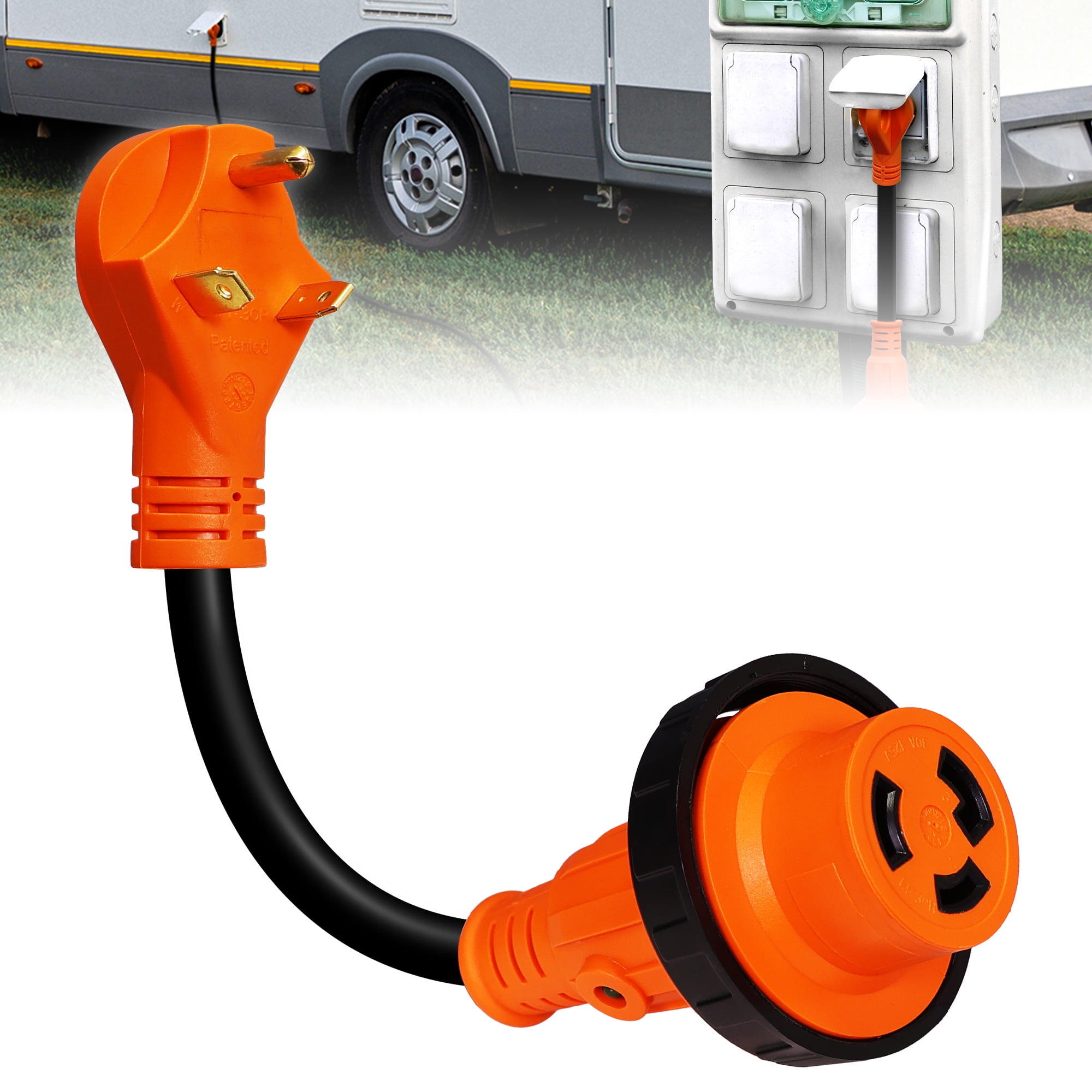 30A to 30A RV Power Adapter Cord Plug [NEMA L5-30R Female to TT-30P ...