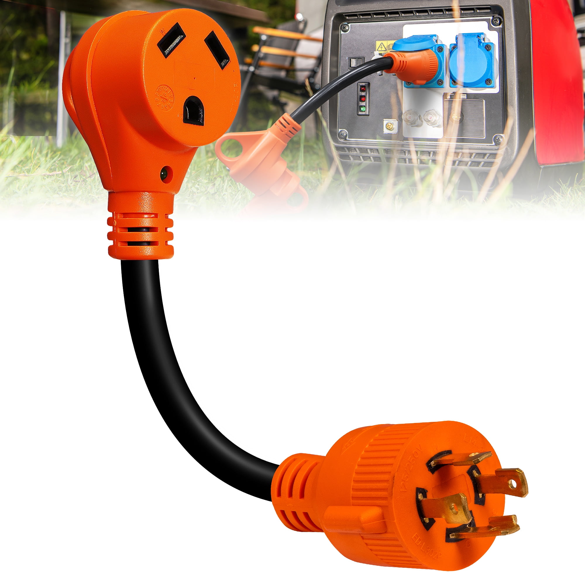 30A to 30A RV Power Adapter Cord Plug [NEMA TT-30R Female to L14-30P ...