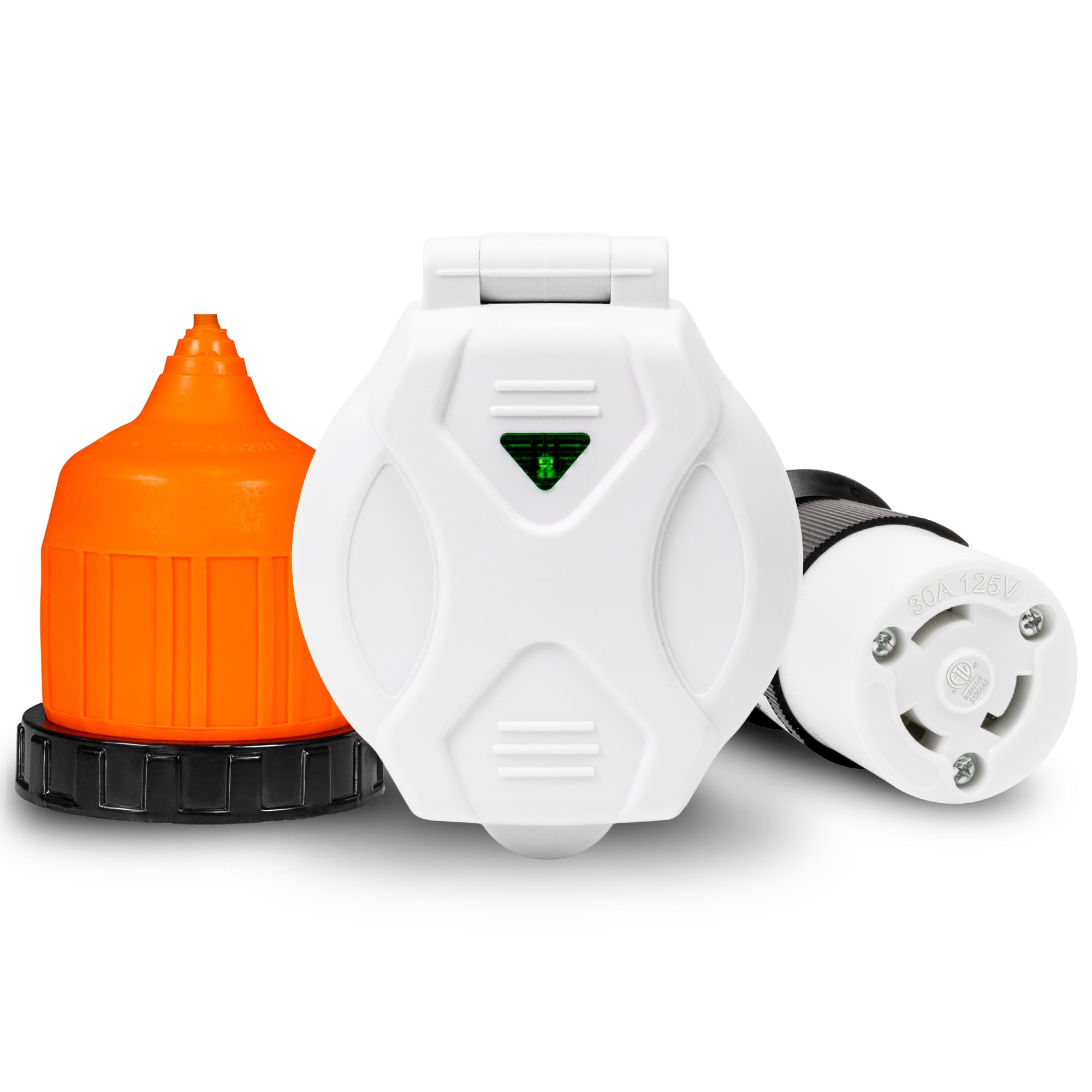 30A RV Power Inlet Shore Power Supply Kit w/ Cord Boot Protector ...