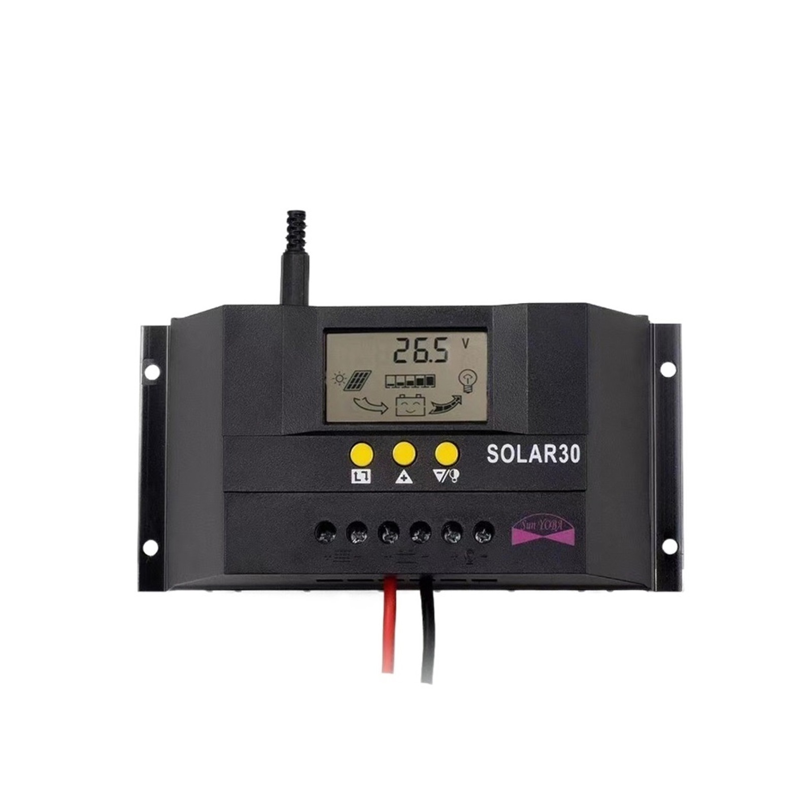 30A Solar Charge Controller PWM Controllers LCD Solar 12V 24V Auto PV ...