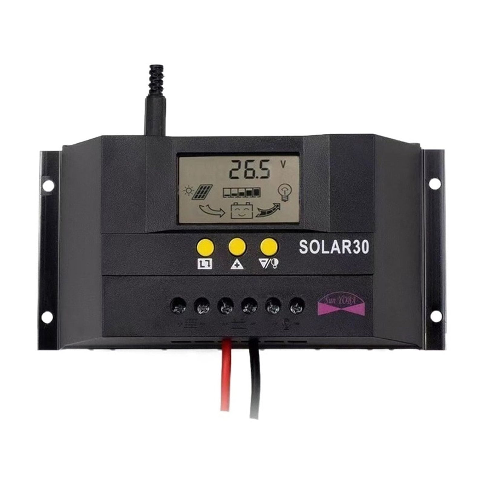 30A Solar Charge Controller PWM Controllers LCD Solar 12V 24V Auto PV ...