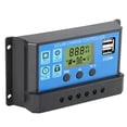 30A Solar Controller with DC Hole 12V/24V LCD Photovoltaic Charging ...