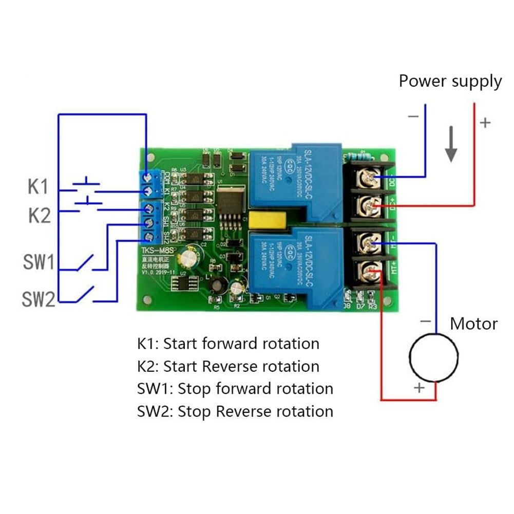 30A12-24Vdc Motor Forward/Reverse Control Board High Current Limit Switch Driver Board + Case ...