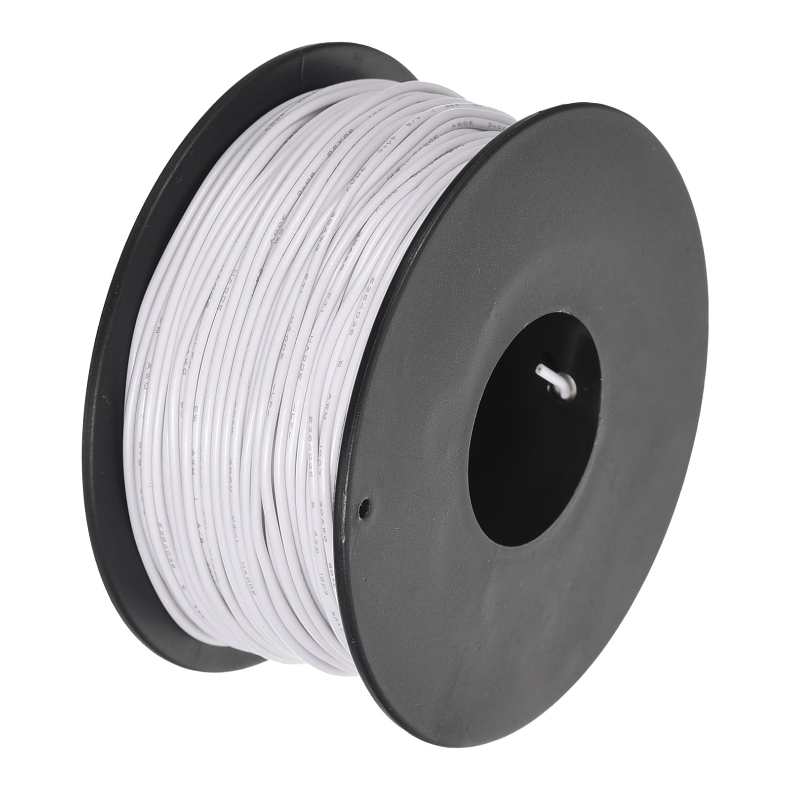 Uxcell 30AWG Stranded Wire Hookup 50M/164ft White Electrical Wire ...