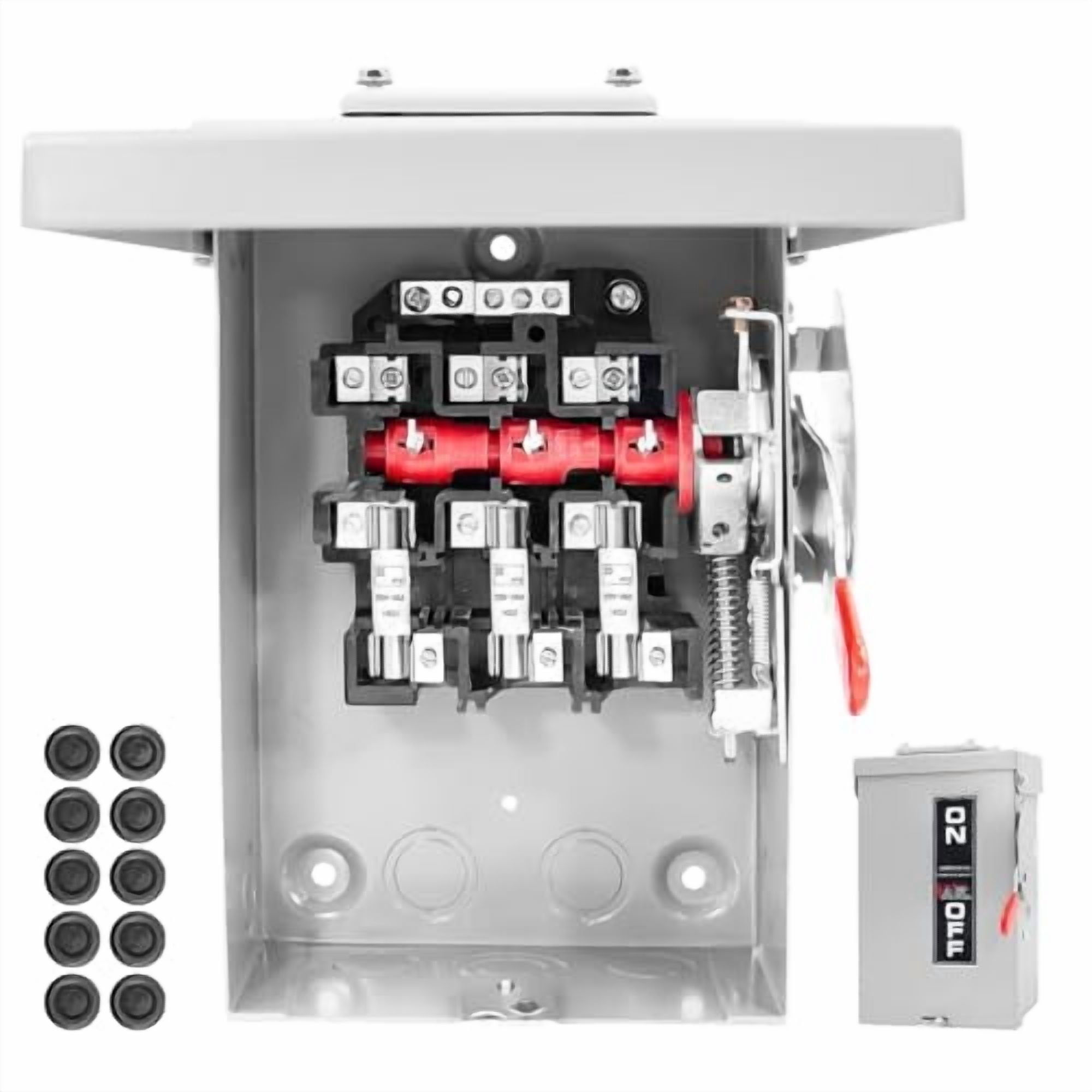 30Amp Heavy Duty Fusible Safety Switch,3-Pole AC Disconnect Switch Box ...