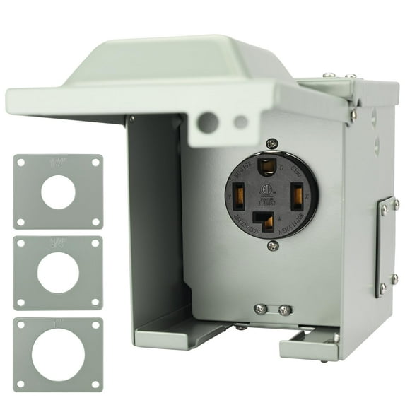 30Amp Power Outlet Box,125/250Volt NEMA 14-30R Receptacle Weatherproof ...