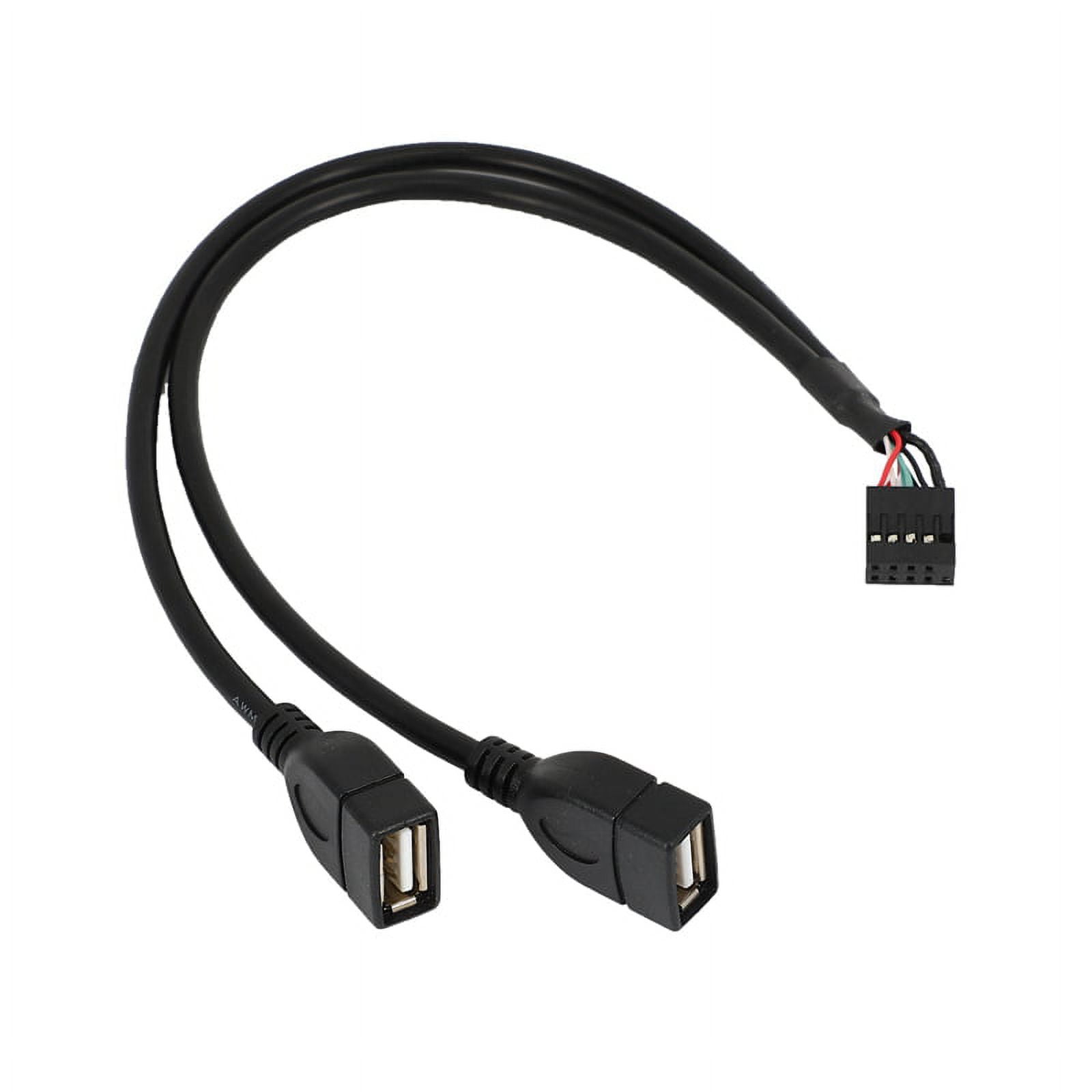 30CM 10 Pin Motherboard Female Header to 2 Port Dual USB 2.0 Male ...
