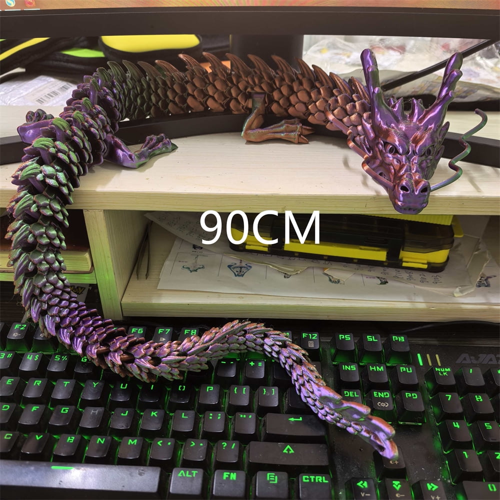 30CM 90cm 3D Printed Conjoined Dragon Ornaments Joints Can Move ...