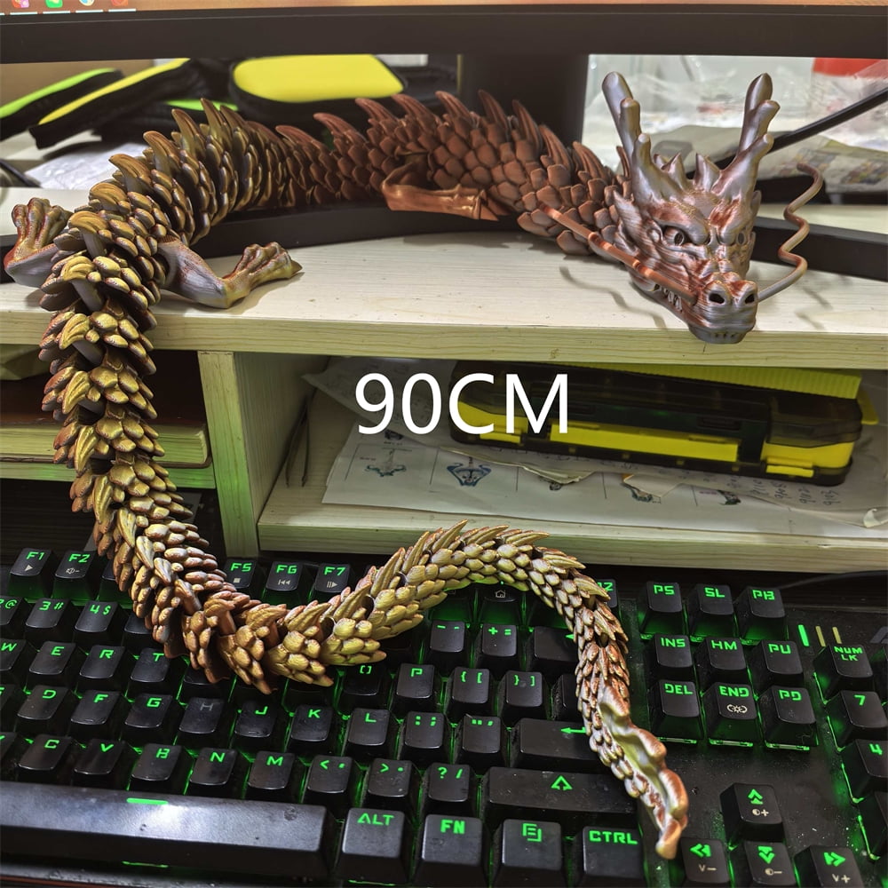 30CM 90cm 3D Printed Conjoined Dragon Ornaments Joints Can Move ...