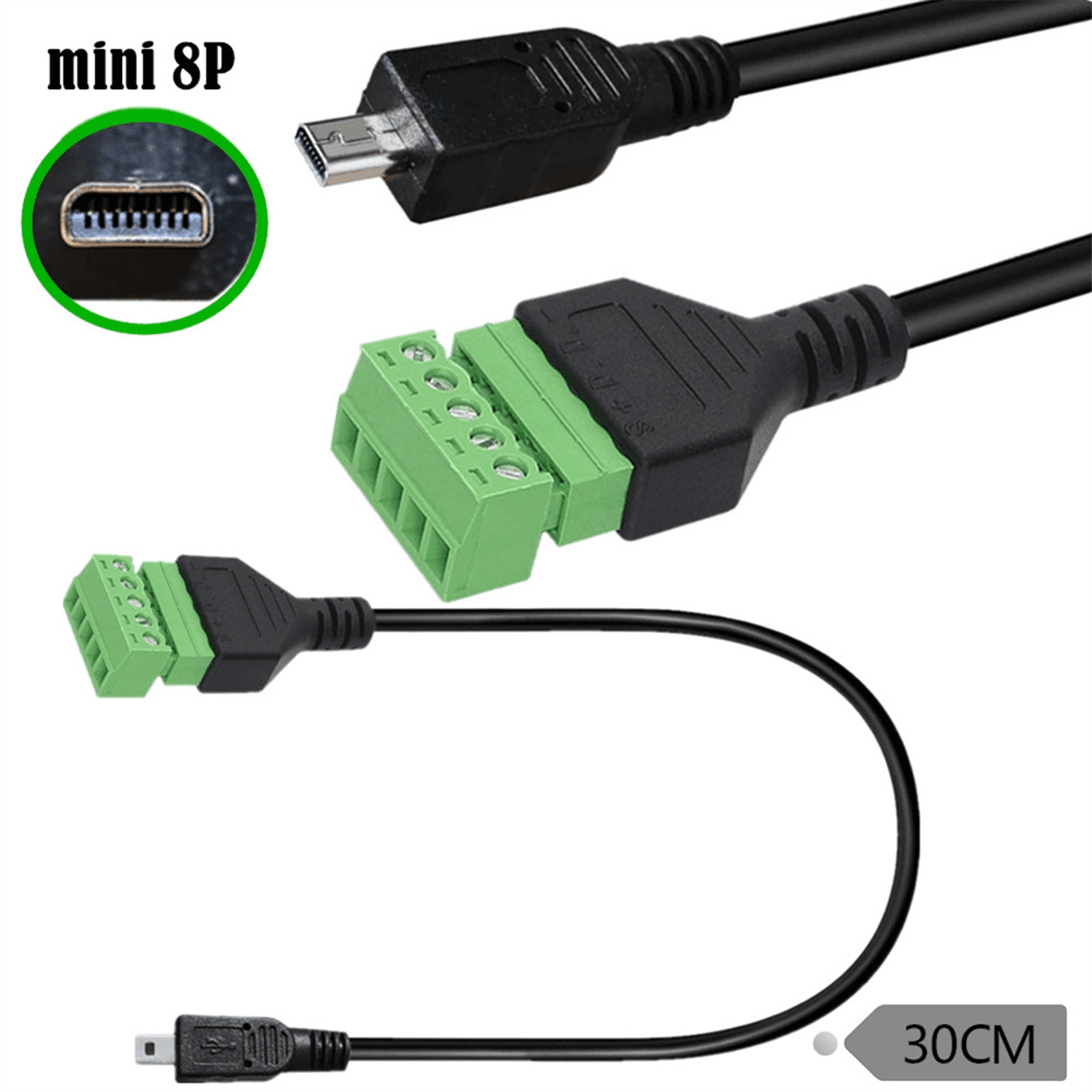 30CM Camera Adapter Cable 8-Pin Mini B to 5 Pin Female Bolt Screw ...