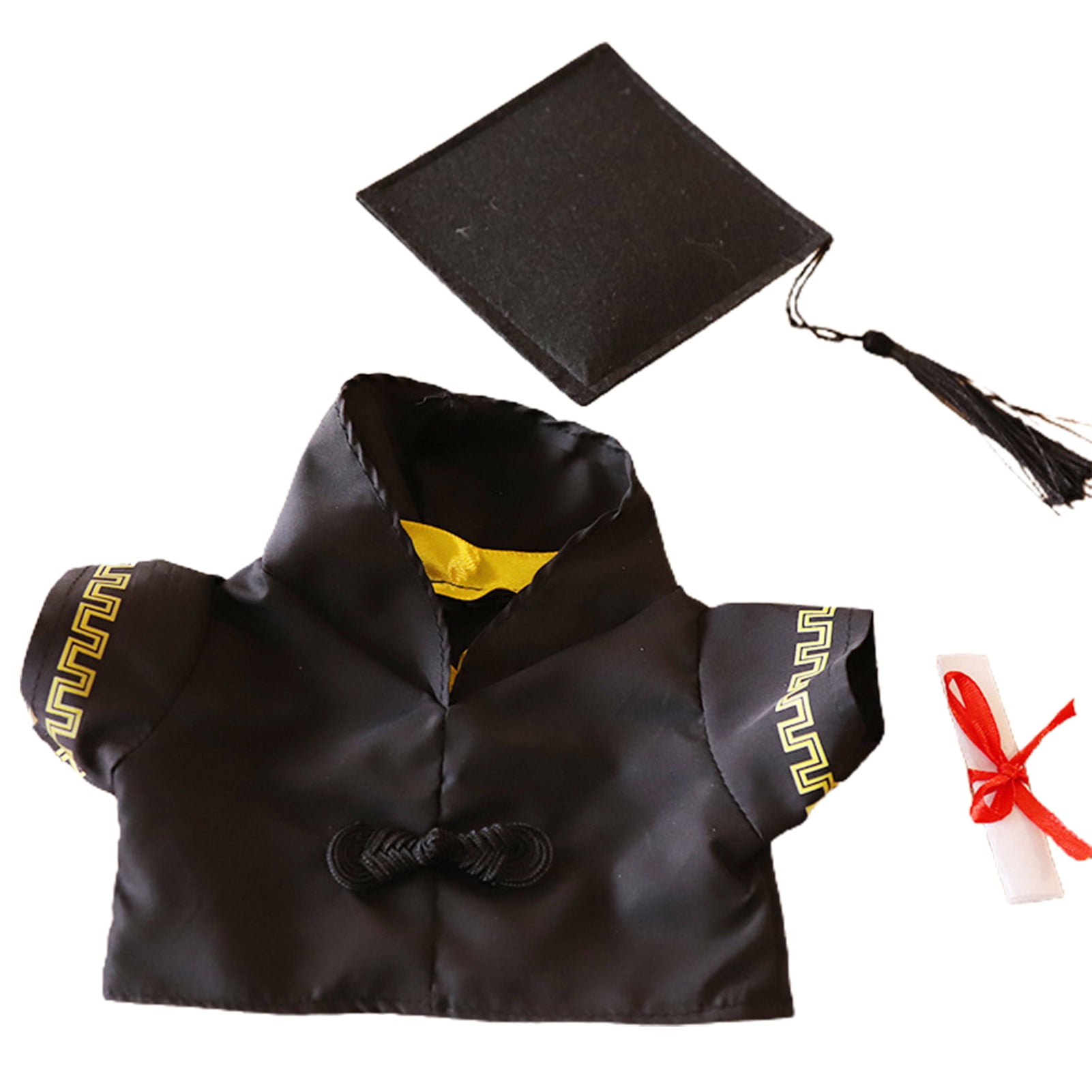 30CM Doll Graduation Gown Set with Tassels Hat Diploma DIY Plush Toy ...