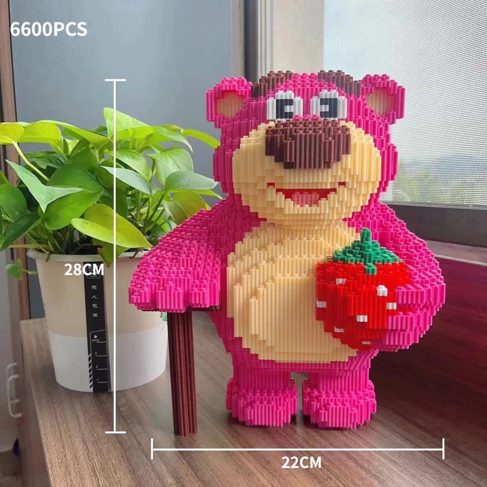 30CM Extra Large Strawberry Bear Block Assembly Toy Small Particle ...