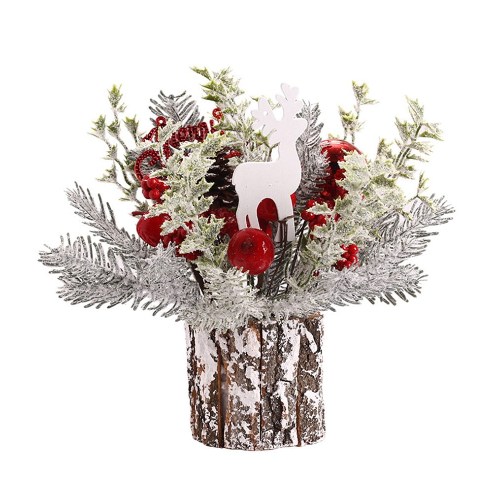 30CM Flocked Pine Cone Simulation for Mini Christmas Tree Desktop ...