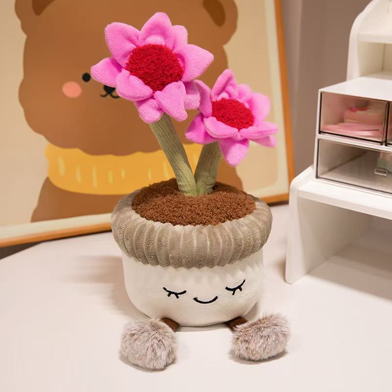 30CM Lovely Cactus Plant Doll Filled with Sunflowers Horseshoes Lilies ...