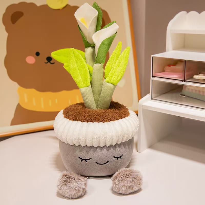 30CM Lovely Cactus Plant Doll Filled with Sunflowers Horseshoes Lilies ...