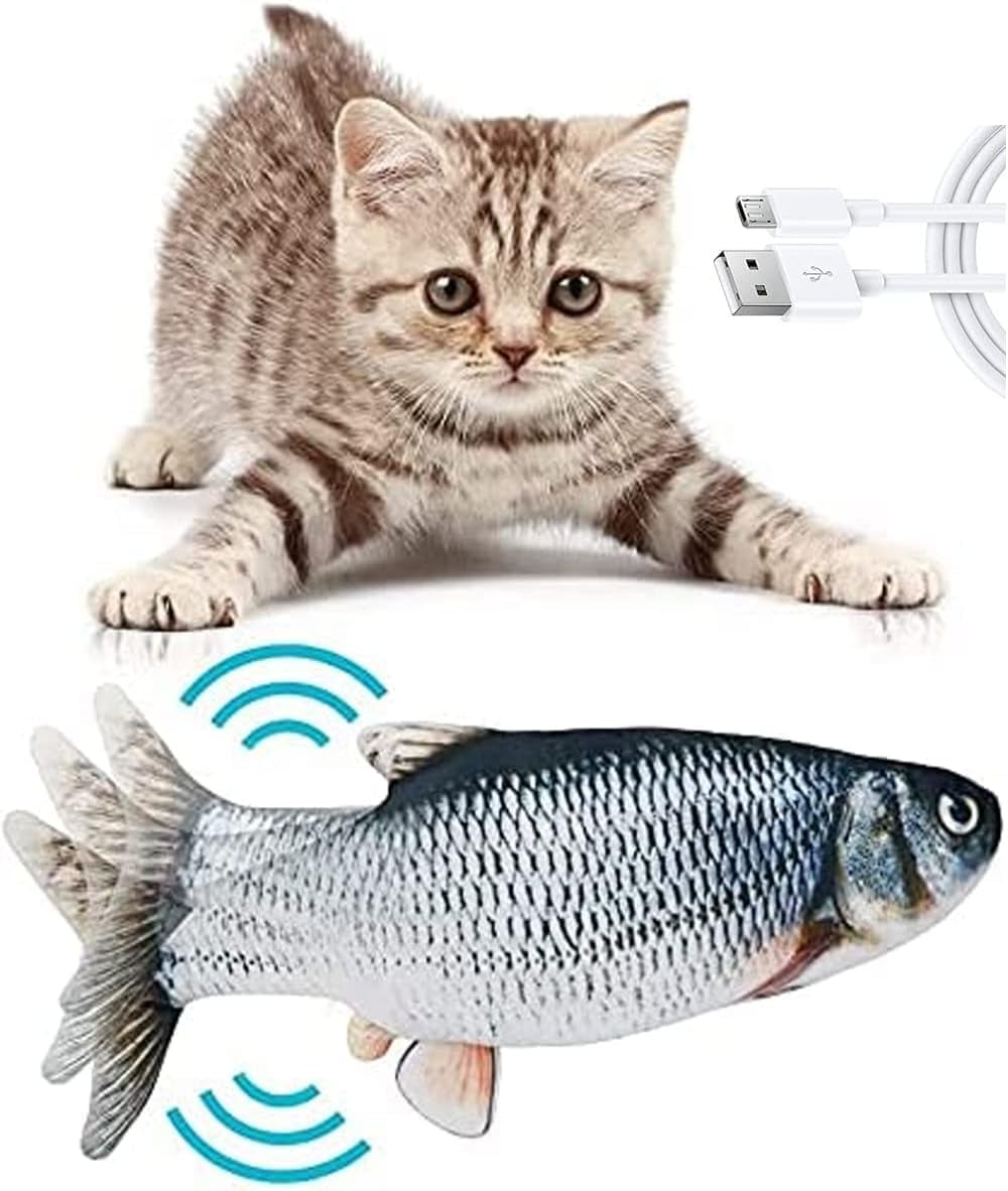 30CM Rechargeable realistic simulation grass carp crawling electric cat ...