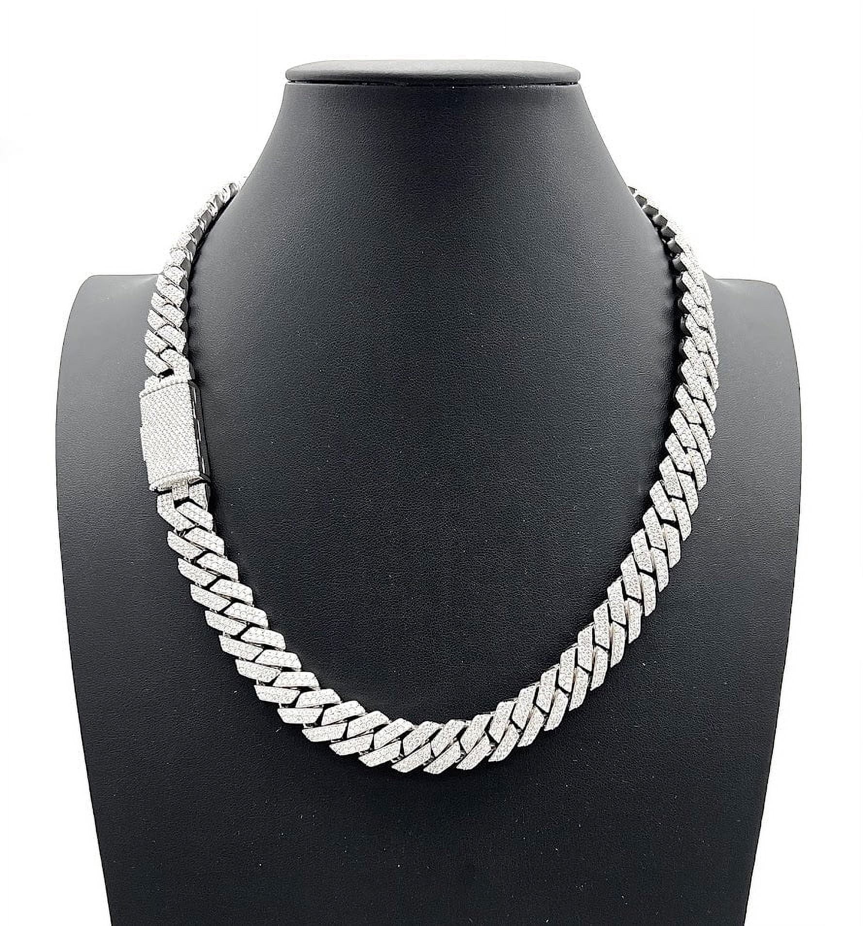 30CT DEF-VVS Moissanite Cuban Link Chain 14mm 22" 235G - Luxury ...