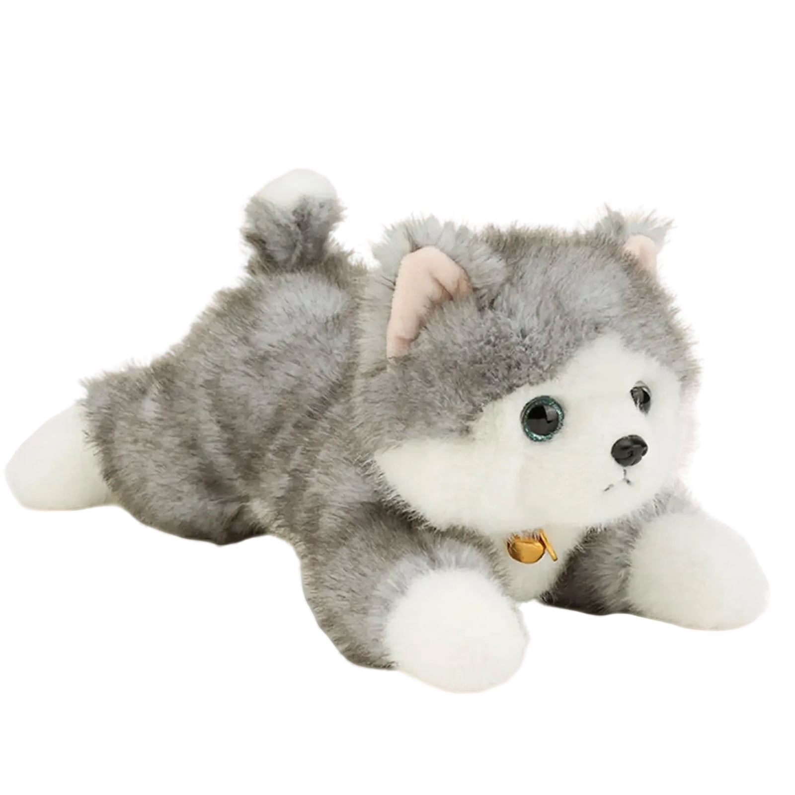 30Cm/11.81Inch Lifelike Lying-Down Plush Toy, Realistic Husky-Cat Lying ...