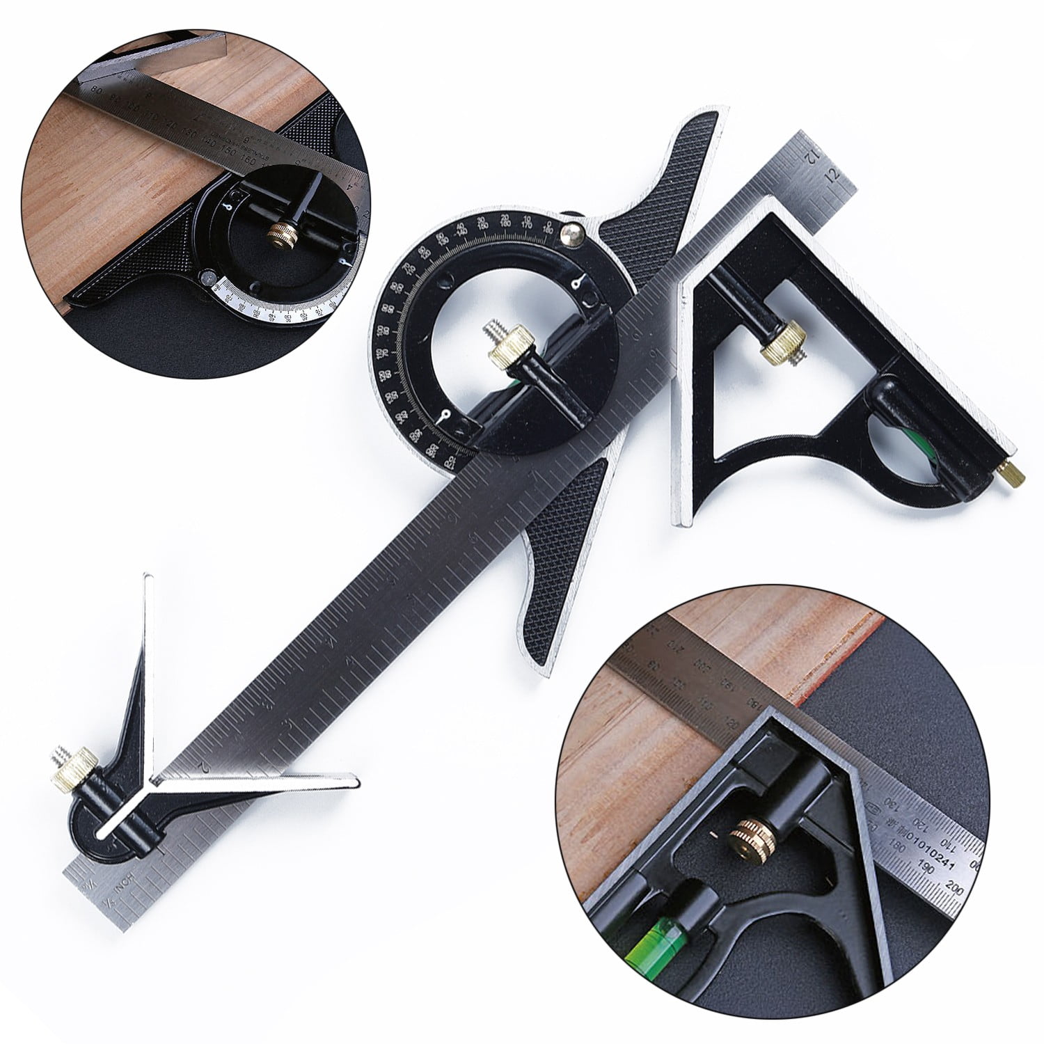 30Cm / 12" Combination Square and Protractor Stainless Steel Rule ...