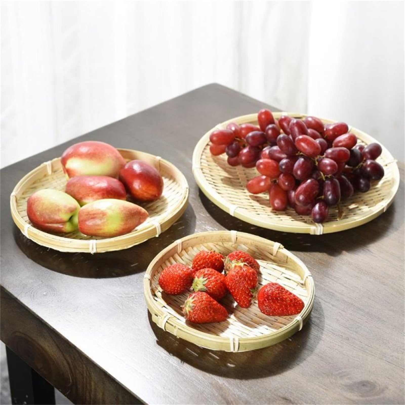 30Cm Bamboo Woven Dustpan Circular Plate Rice Sieve Handmade Bamboo ...