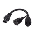 30Cm Electrical Adapters Splitter Cable IEC320 To Double NEMA1 15R And ...