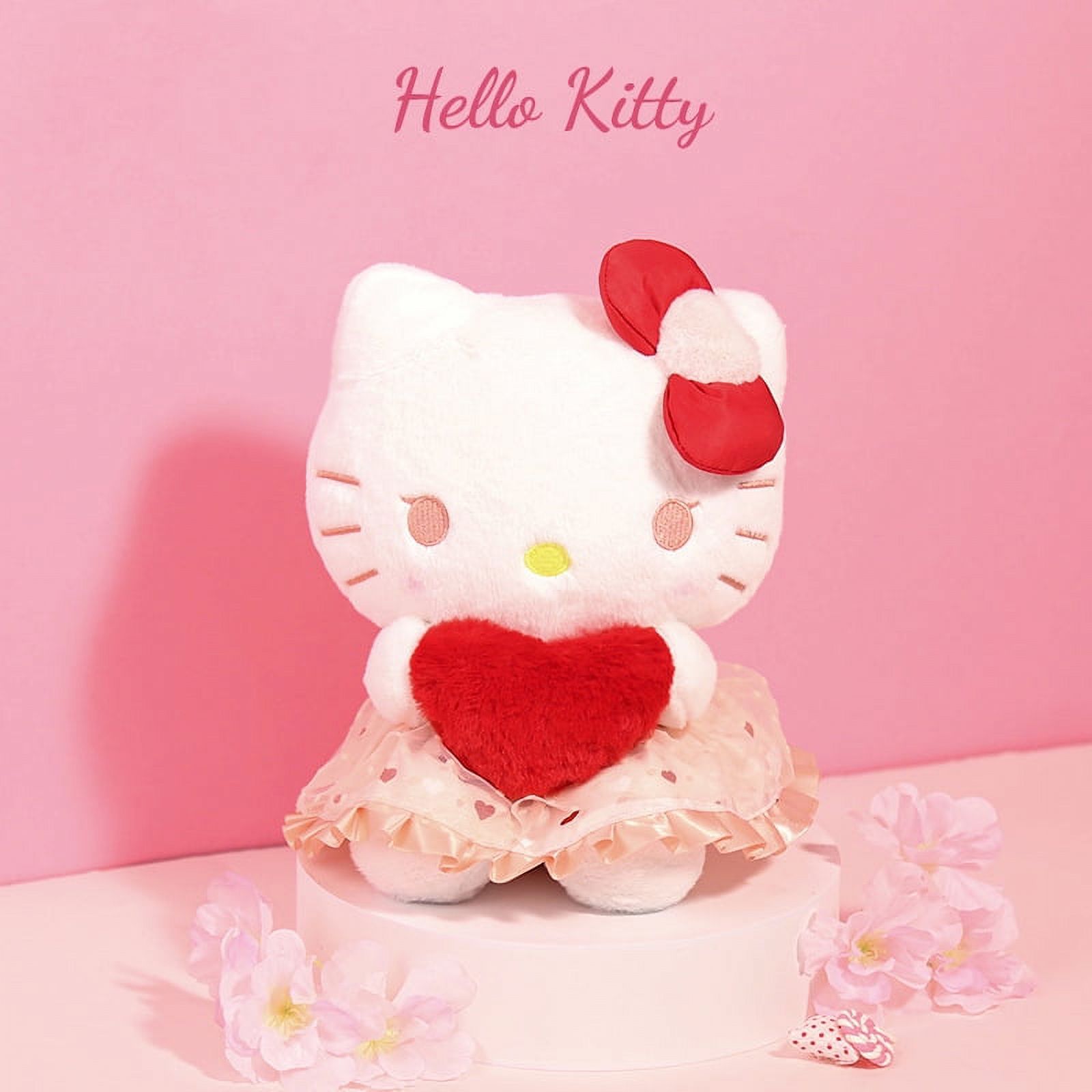 30Cm Hello Kitty Strawberry Plush Toys Sanrio Kt Cat Cute Cartoon Filled Doll Bed Throw Pillow ...