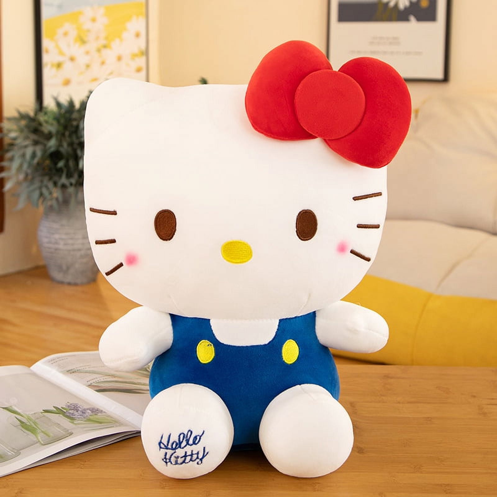 30Cm Hello Kitty Strawberry Plush Toys Sanrio Kt Cat Cute Cartoon Filled Doll Bed Throw Pillow ...
