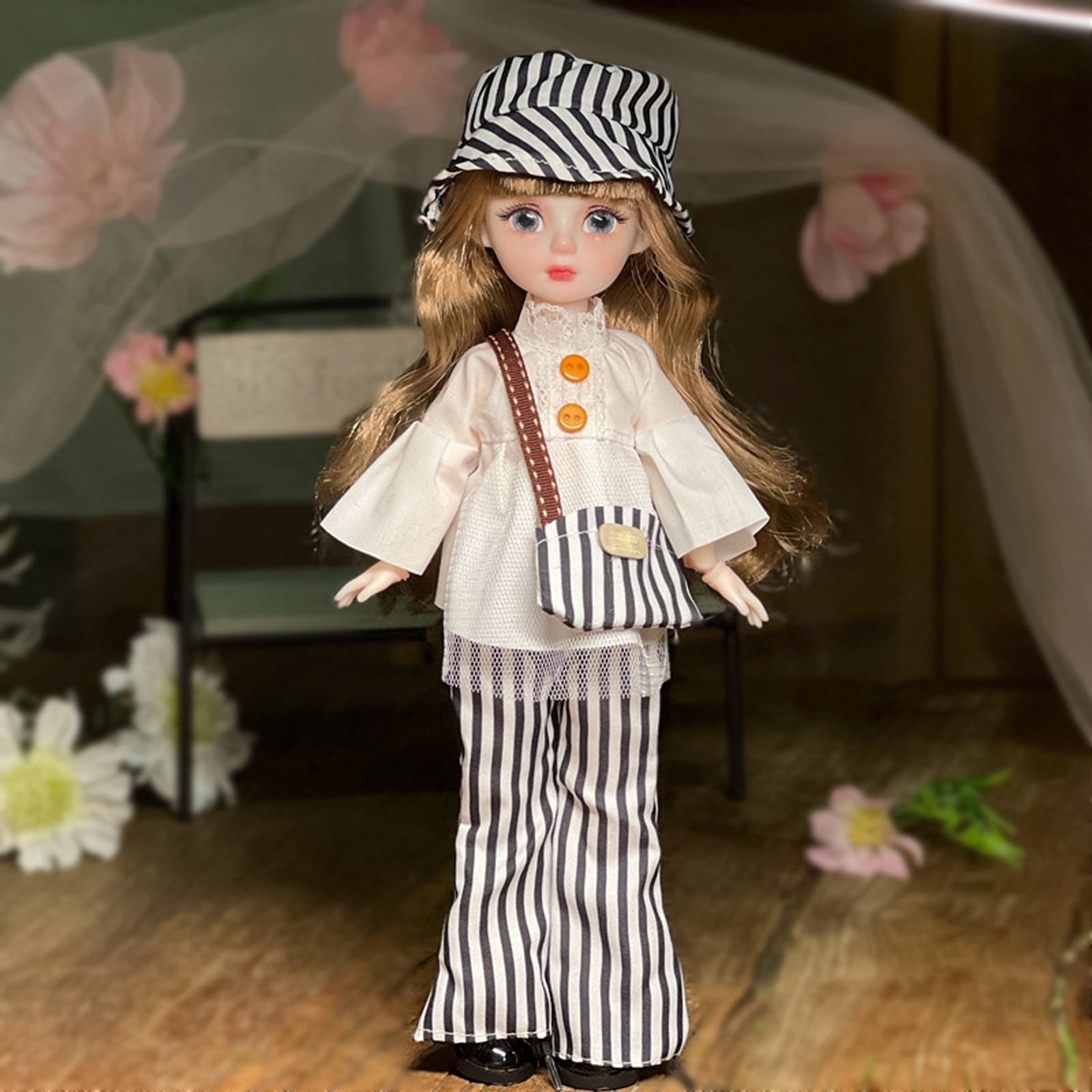 30Cm Posable Doll with 20 Articulation Points Hand-Painted Lip Makeup ...