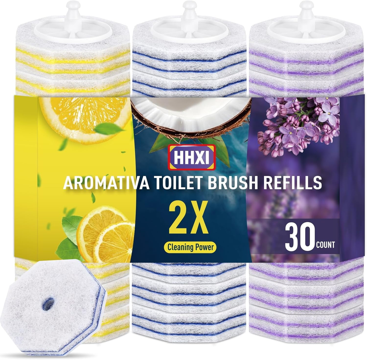 30Ct Aromative Toilet Brush Refills,Toilet Bowl Cleaner Refills,Double ...
