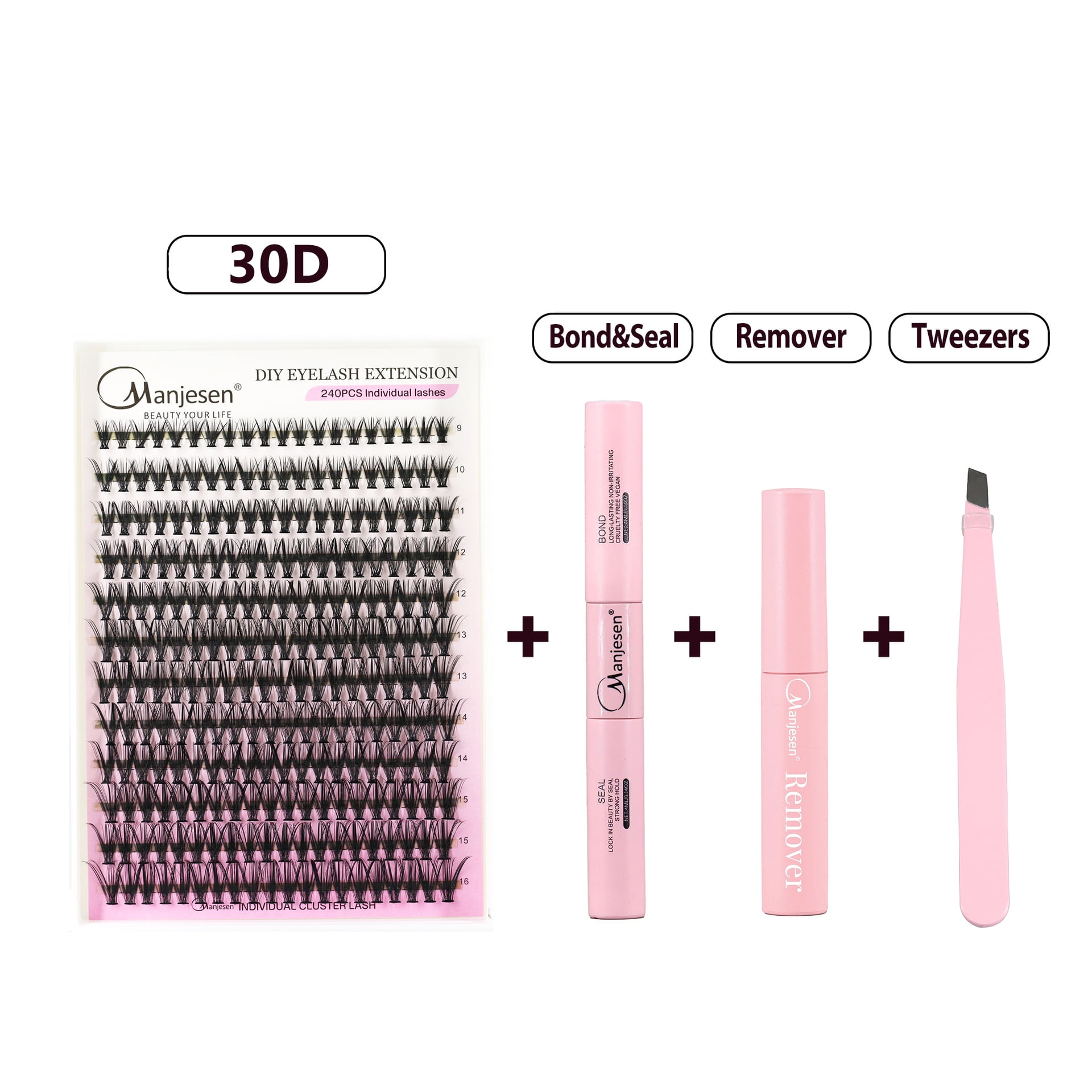 30D Eyelash Extension Kit 240pcs,Lash Clusters D Curl,DIY Lash ...