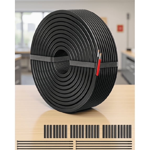 30FT 18 AWG 2-Conductor Electrical Wire, Stranded Tinned Copper PVC ...