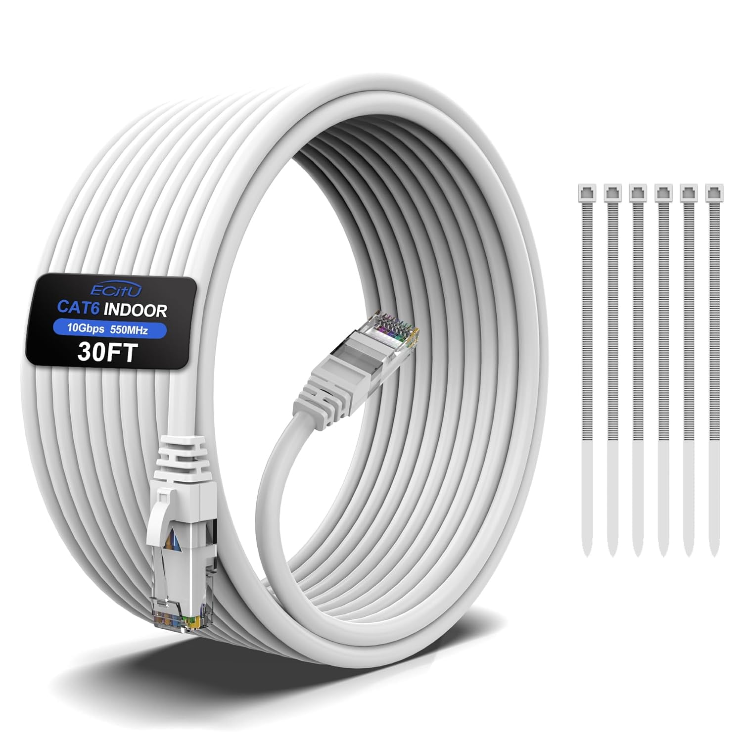 30FT Cat6 Ethernet Cable, Cat 6 Patch Cable, Cat6 Internet Cable, UTP ...