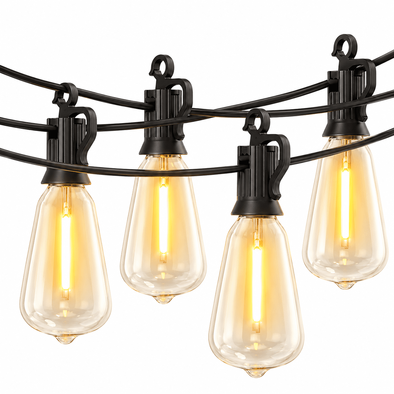 30FT Outdoor String Lights with 11 LED ST38 Bulbs and 1 Spare Bulb ...