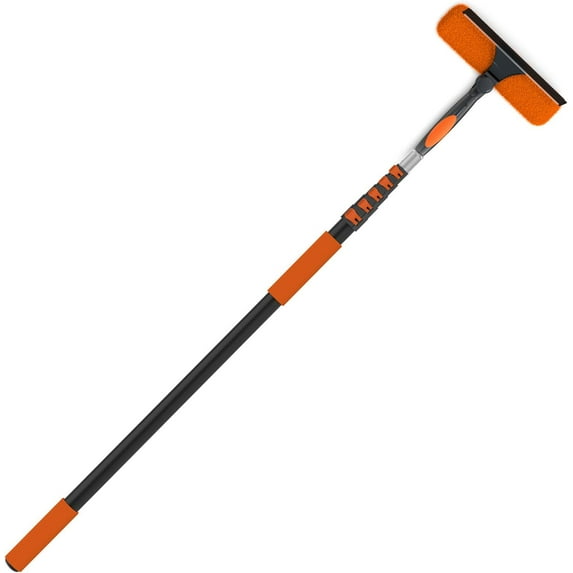 30FT Window Squeegee with Extension Pole, 2-in-1 Squeegee for Window ...