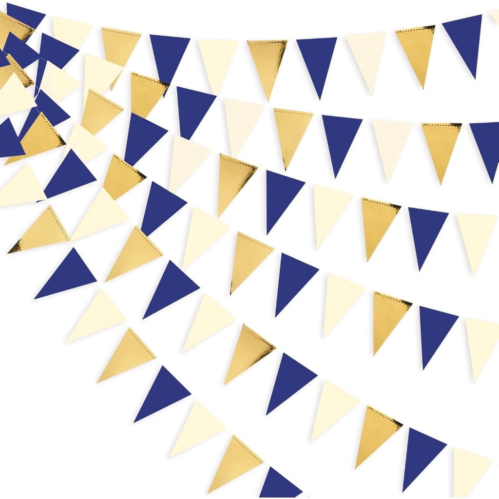 30Ft Navy Blue Gold and Beige Party Decorations Royal Blue Gold ...