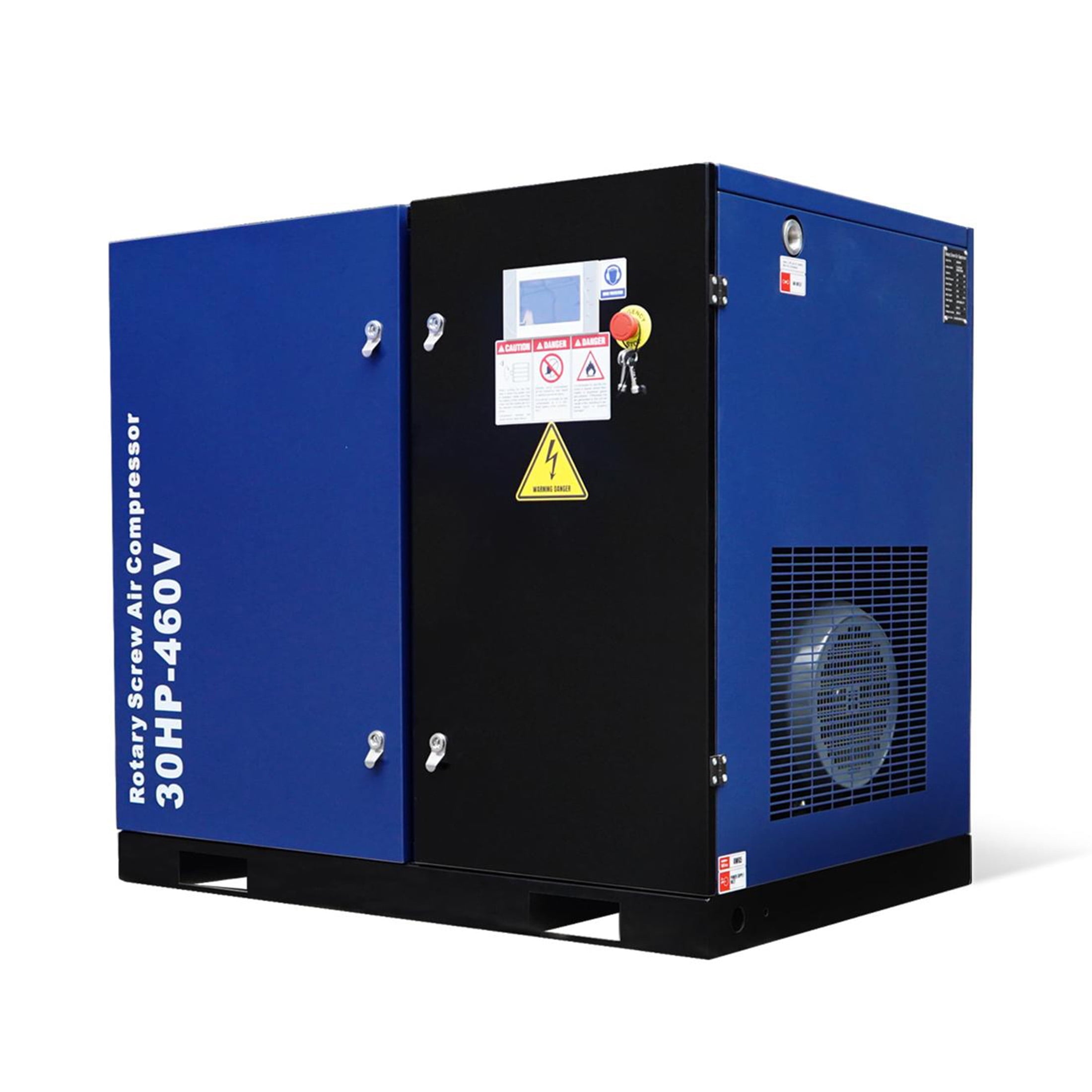 30HP Rotary Screw Air Compressor, 123 CFM 125 PSI, 460V 60HZ 3-Phase ...