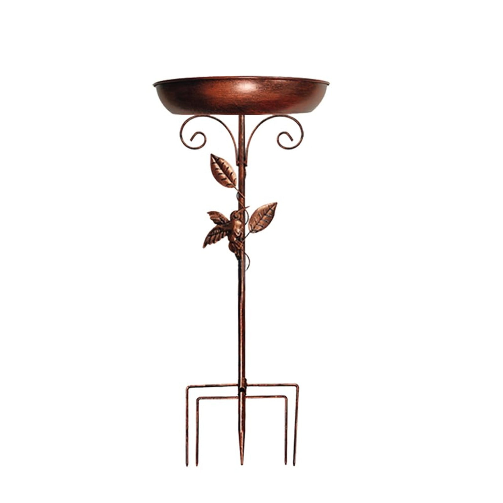 30In Metal Bird Bath, 5 Pronged Base and Detachable Metal Stake, Sturdy ...