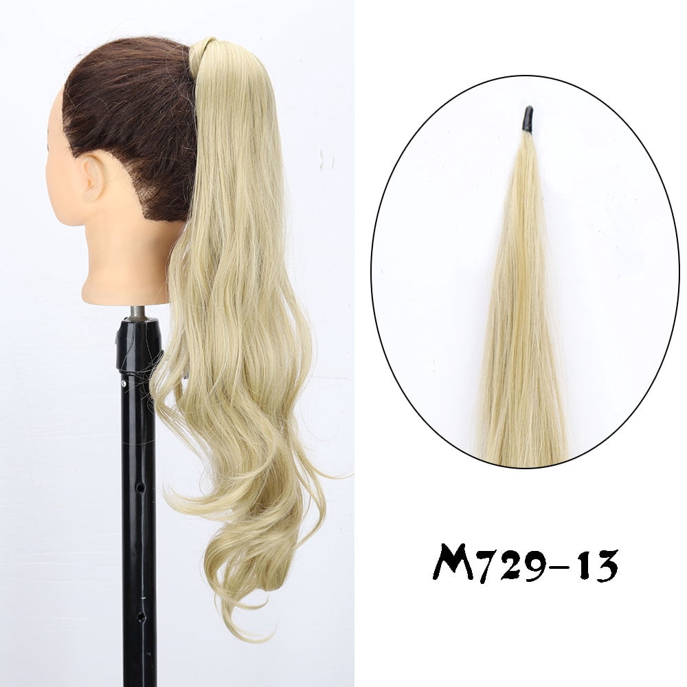 30Inch Synthetic PonyTail Long Wavy Layered Flexible Wrap Around Fake ...