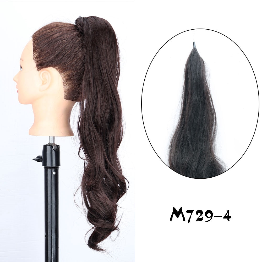 30Inch Synthetic PonyTail Long Wavy Layered Flexible Wrap Around Fake ...